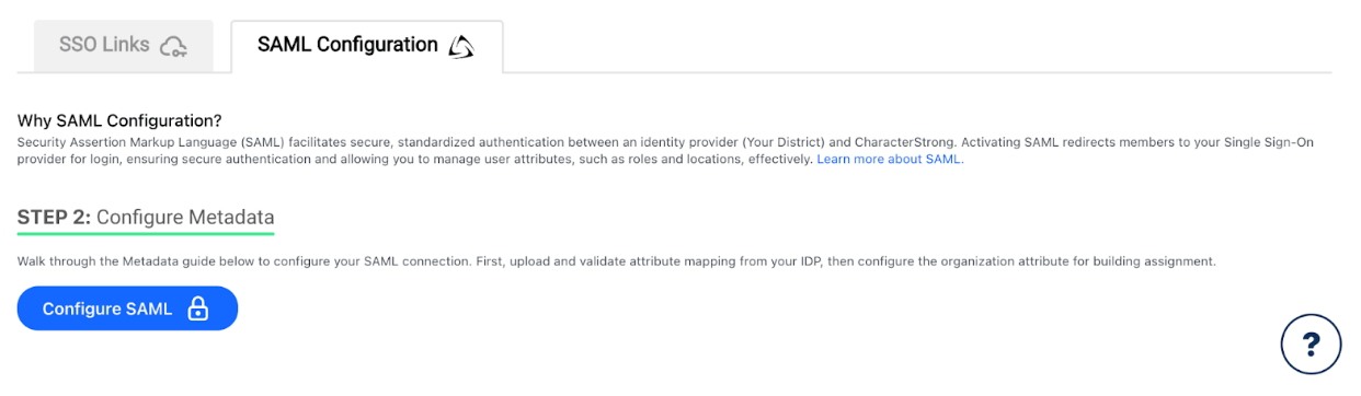 Configuring SSO for CharacterStrong Authentication