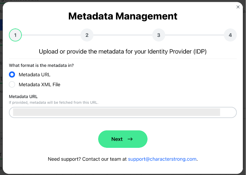 Configuring SSO for CharacterStrong Authentication